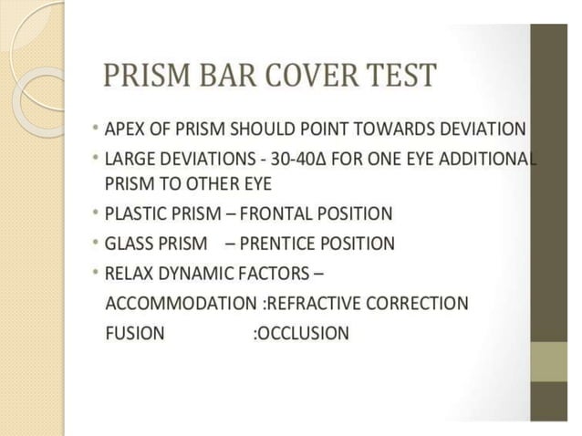 Cover tests | PPTX | Eye and Vision Conditions | Diseases and Conditions