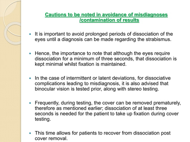 Cover tests | PPTX | Eye and Vision Conditions | Diseases and Conditions