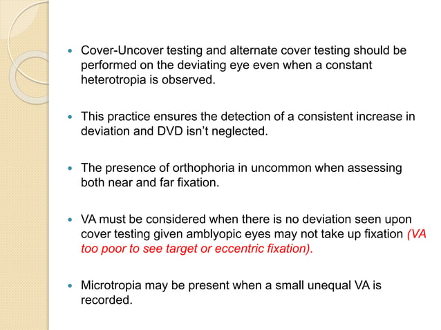 Cover tests | PPTX | Eye and Vision Conditions | Diseases and Conditions