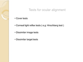 Covertests.pptx type of cover test use of cover test | PPTX