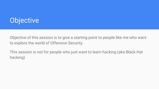Offensive Security basics part 1 | PPTX