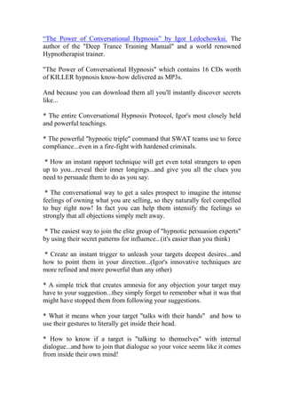 Covert Hypnosis Techniques pdf | PDF