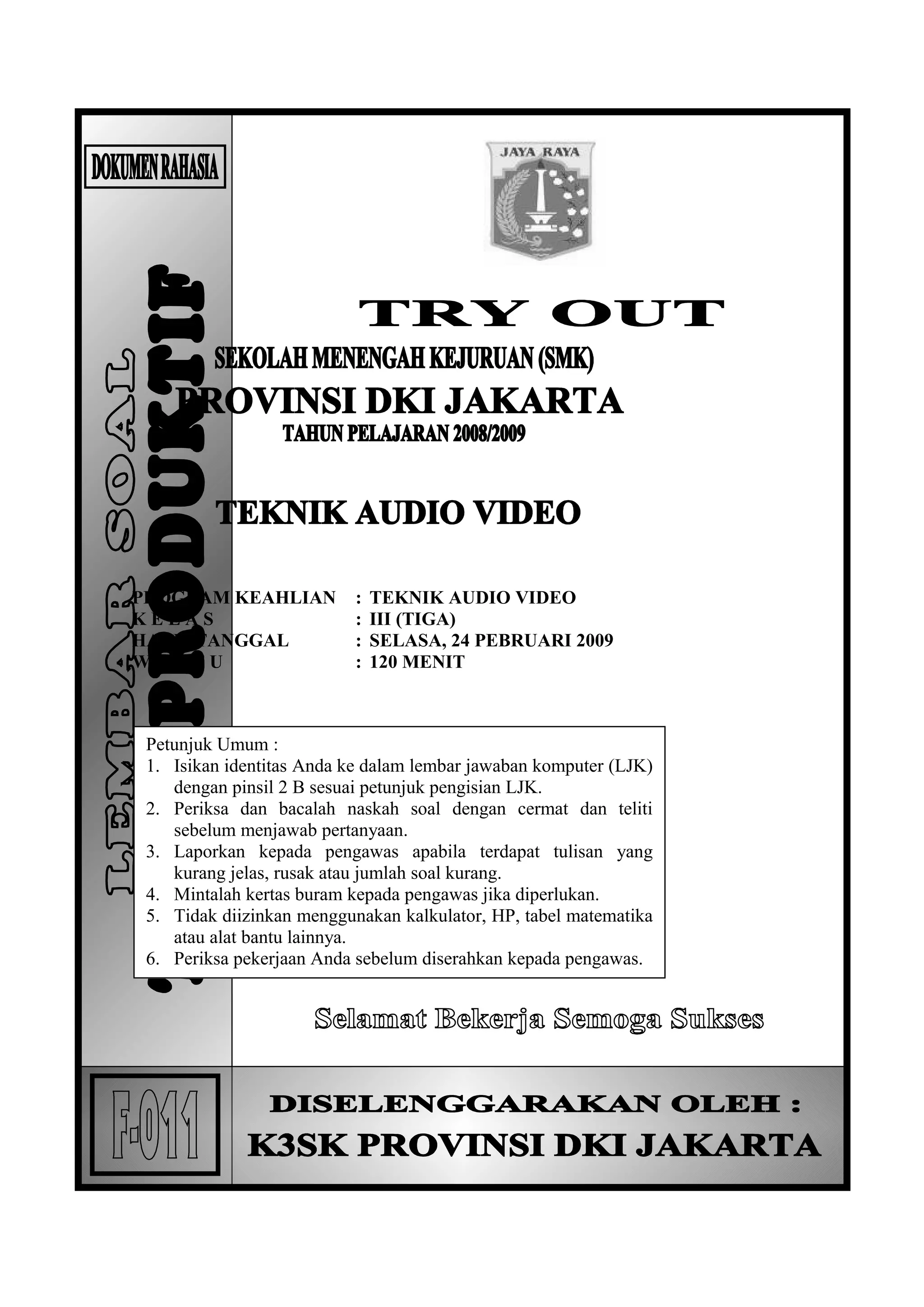 Cover tkm prod. teknik audio video | PDF