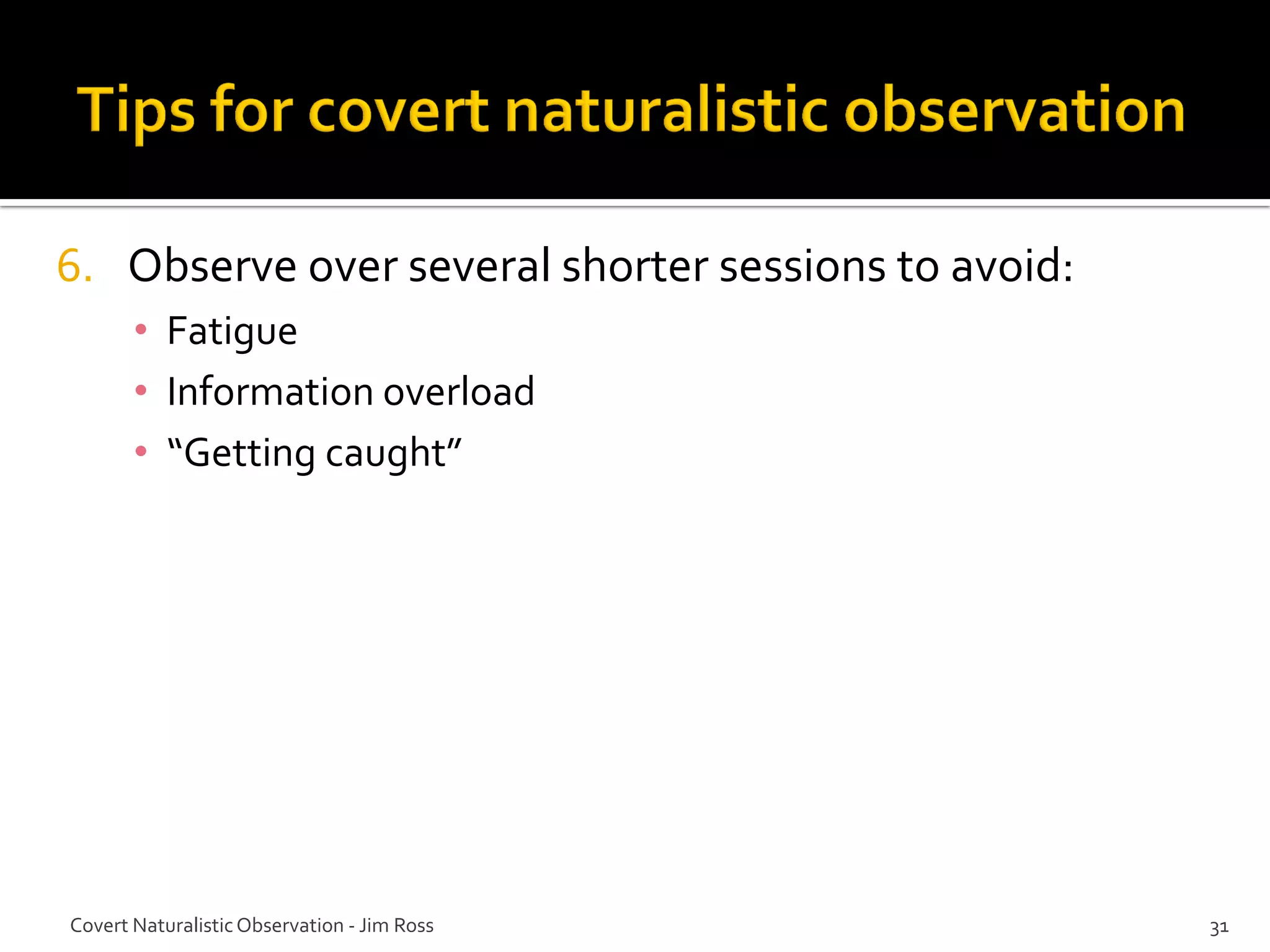 Covert Naturalistic Observation | PPT