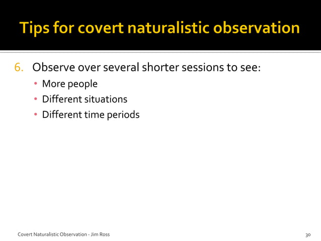 Covert Naturalistic Observation | PPT