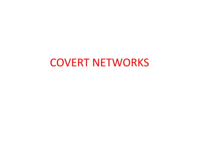 Covert networks | PPT