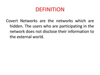 Covert networks | PPT
