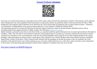 Covert Vs Overt Attention | PPT