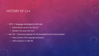 C++ overview | PPTX