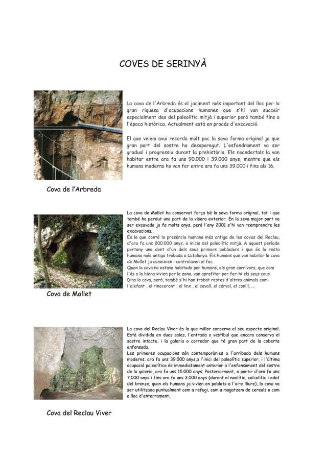 Coves de serinyà (bloc gossos) | PDF