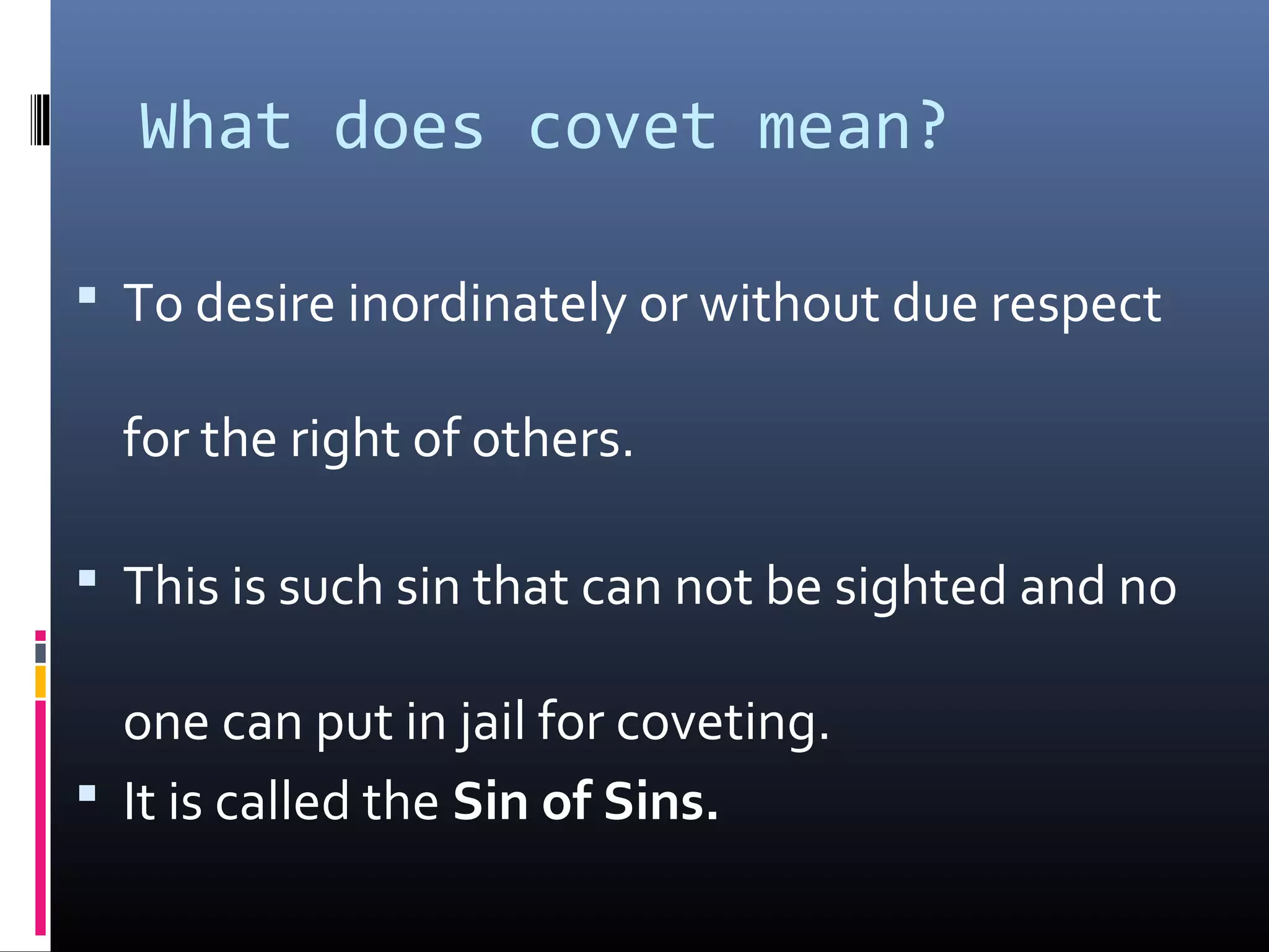 Covetousness- an invisible sin | PPT