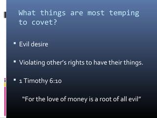 Covetousness- an invisible sin | PPT