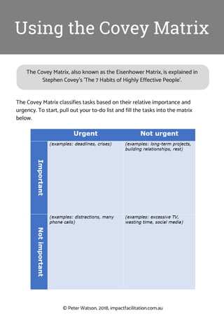 Covey Matrix worksheet | PDF