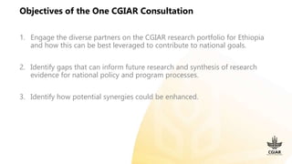 CGIAR in Ethiopia, transition and global perspectives: Transforming ...