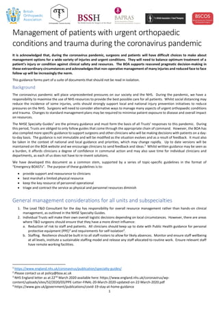 Management of orthopaedic conditions during COVID-19 | PDF