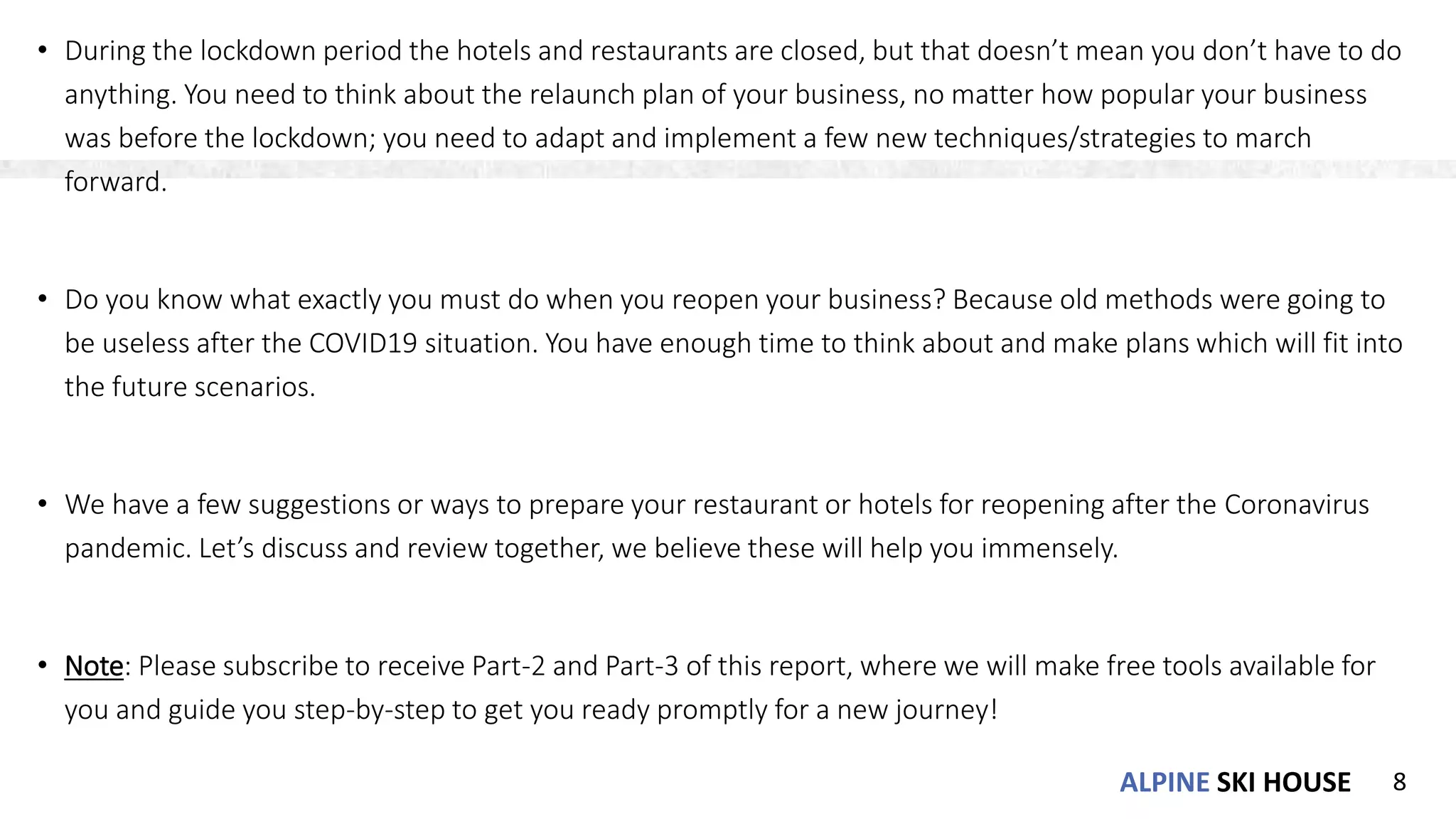 Covid 19 - what is next for hospitality industry | PPT