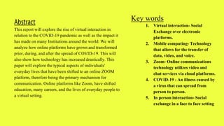 Covid 19 and Social interaction | PPTX