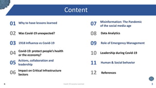 Covid 19 lessons learned | PDF