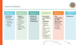 Module 1-Workshop overview | PPTX | Infectious Diseases | Diseases and ...