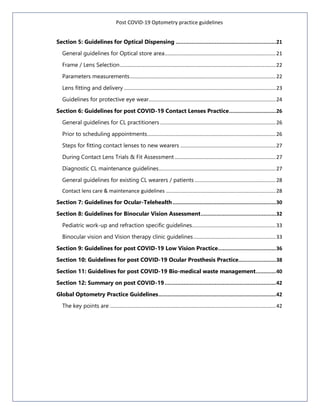 Covid 19 optometry practice guidelines | PDF | Eye and Vision Conditions | Diseases and Conditions