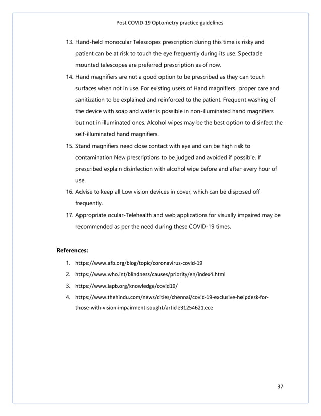 Covid 19 optometry practice guidelines | PDF | Eye and Vision Conditions | Diseases and Conditions
