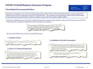Covid 19 small business insurance program proposal | PPT