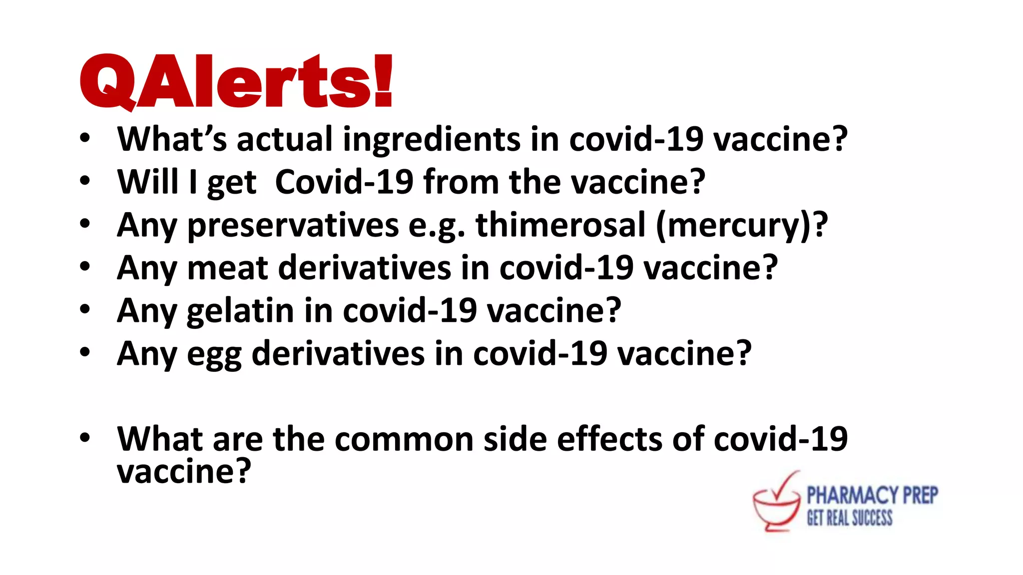 What's in the COVID-19 vaccines? | PPT | Free Download