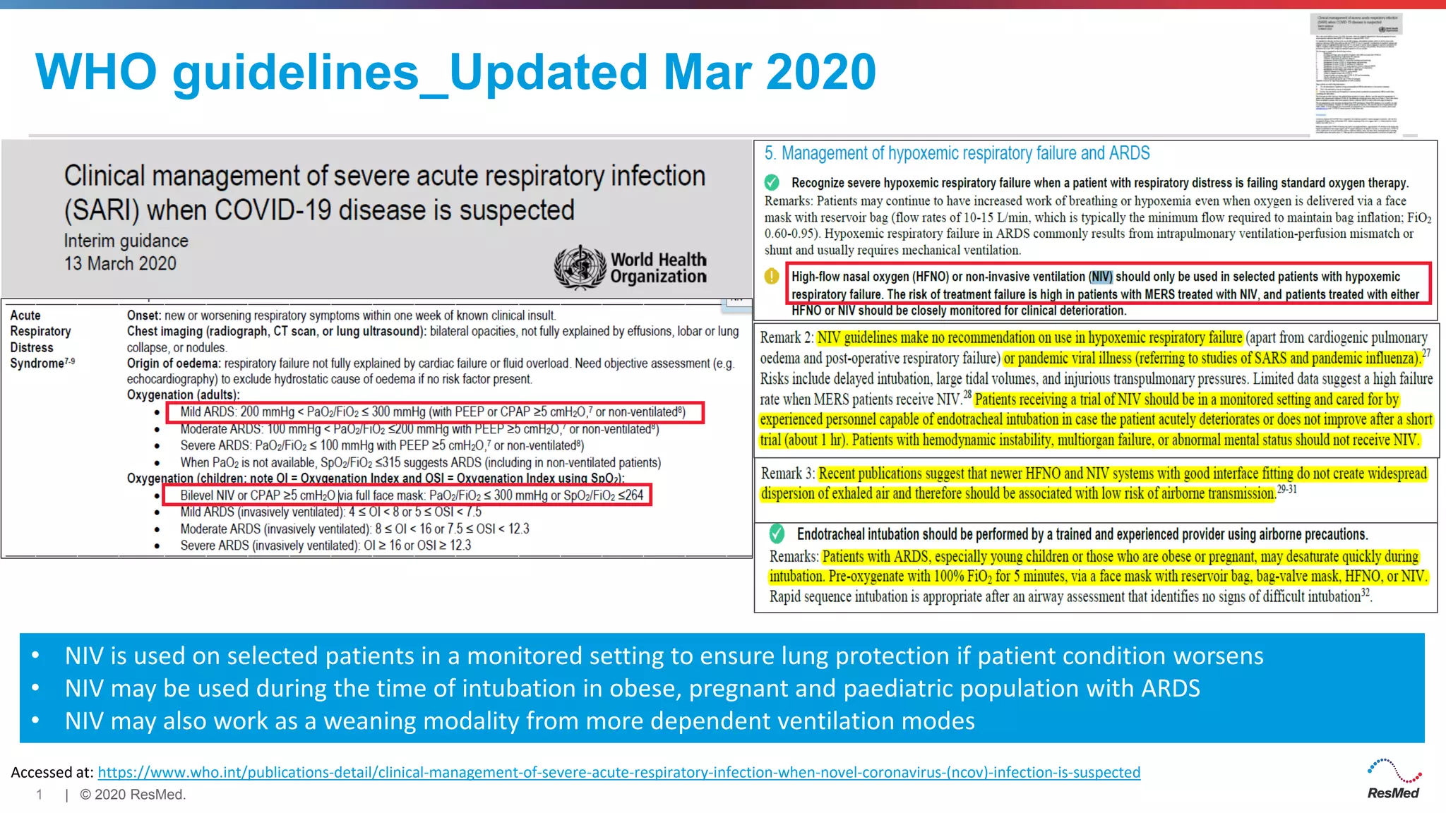 COVID-19 - Guidelines for NIV usage | PPT