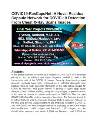 COVID19-ResCapsNet A Novel Residual Capsule Network for COVID-19 ...