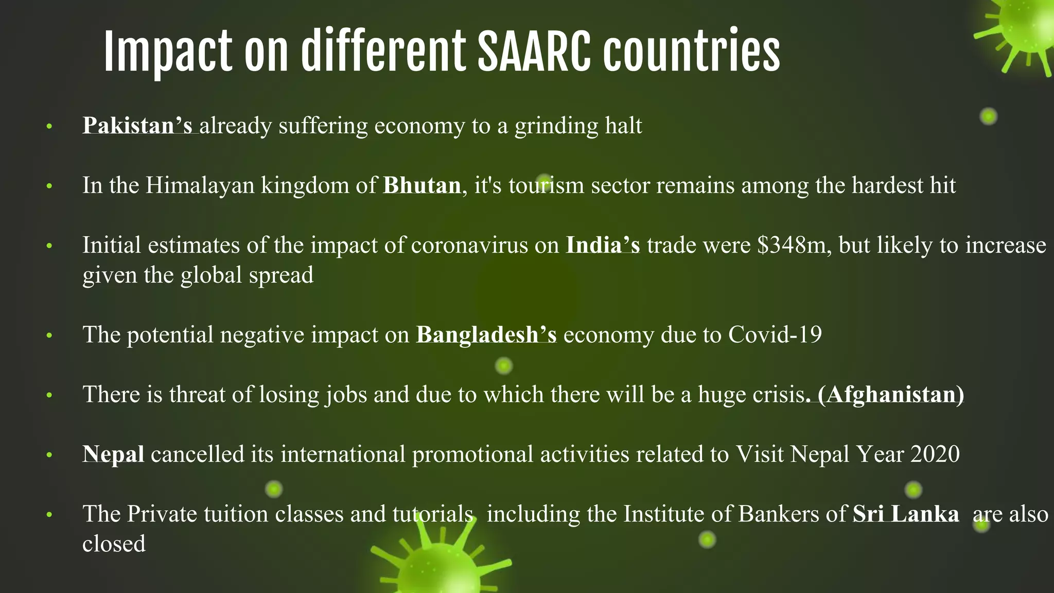 Covid 19 and its impact on SAARC Countries. | PPTX