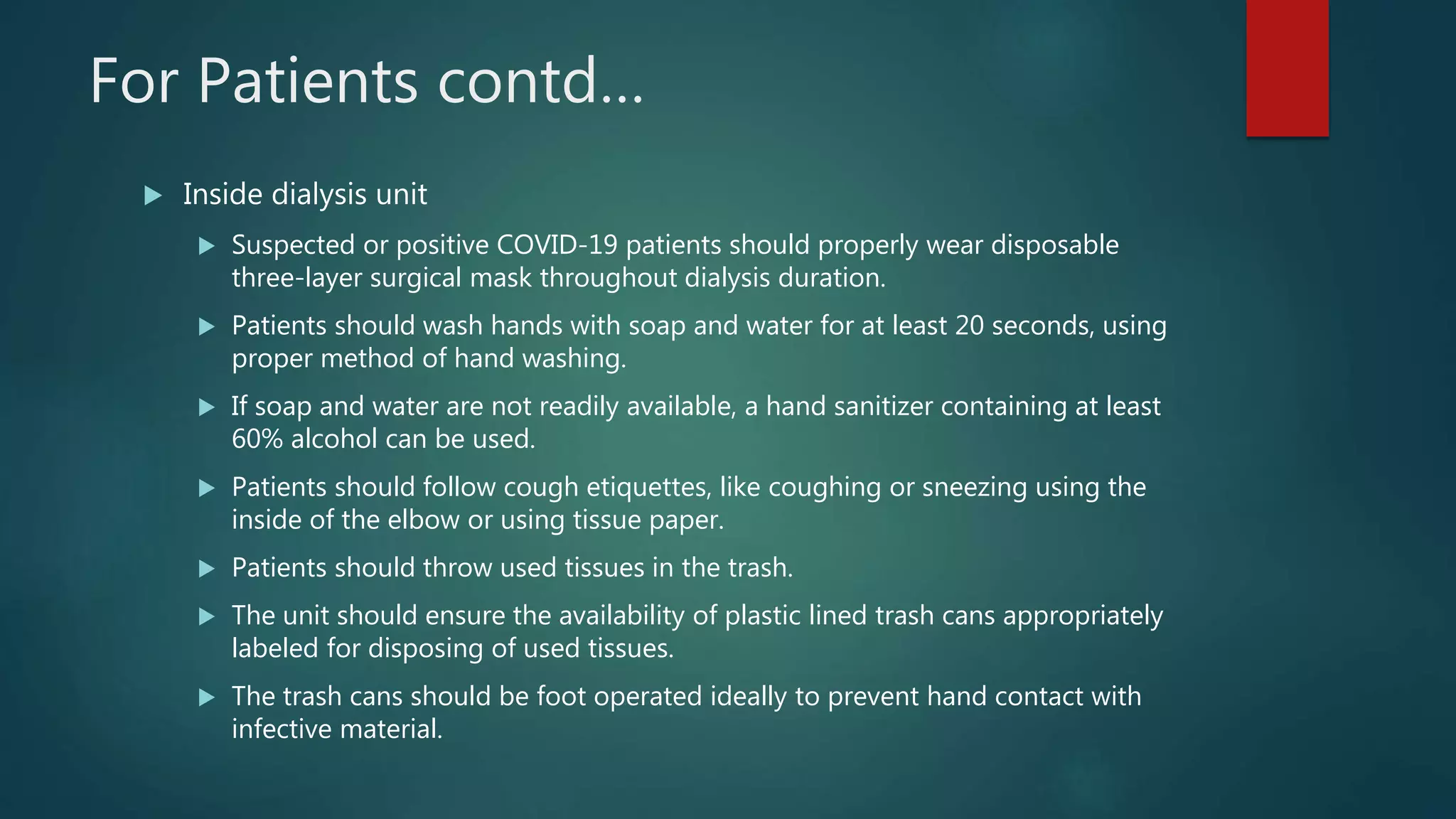 Guidelines for dialysis of COVID -19 Patients | PPTX