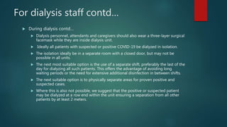 Guidelines for dialysis of COVID -19 Patients | PPT