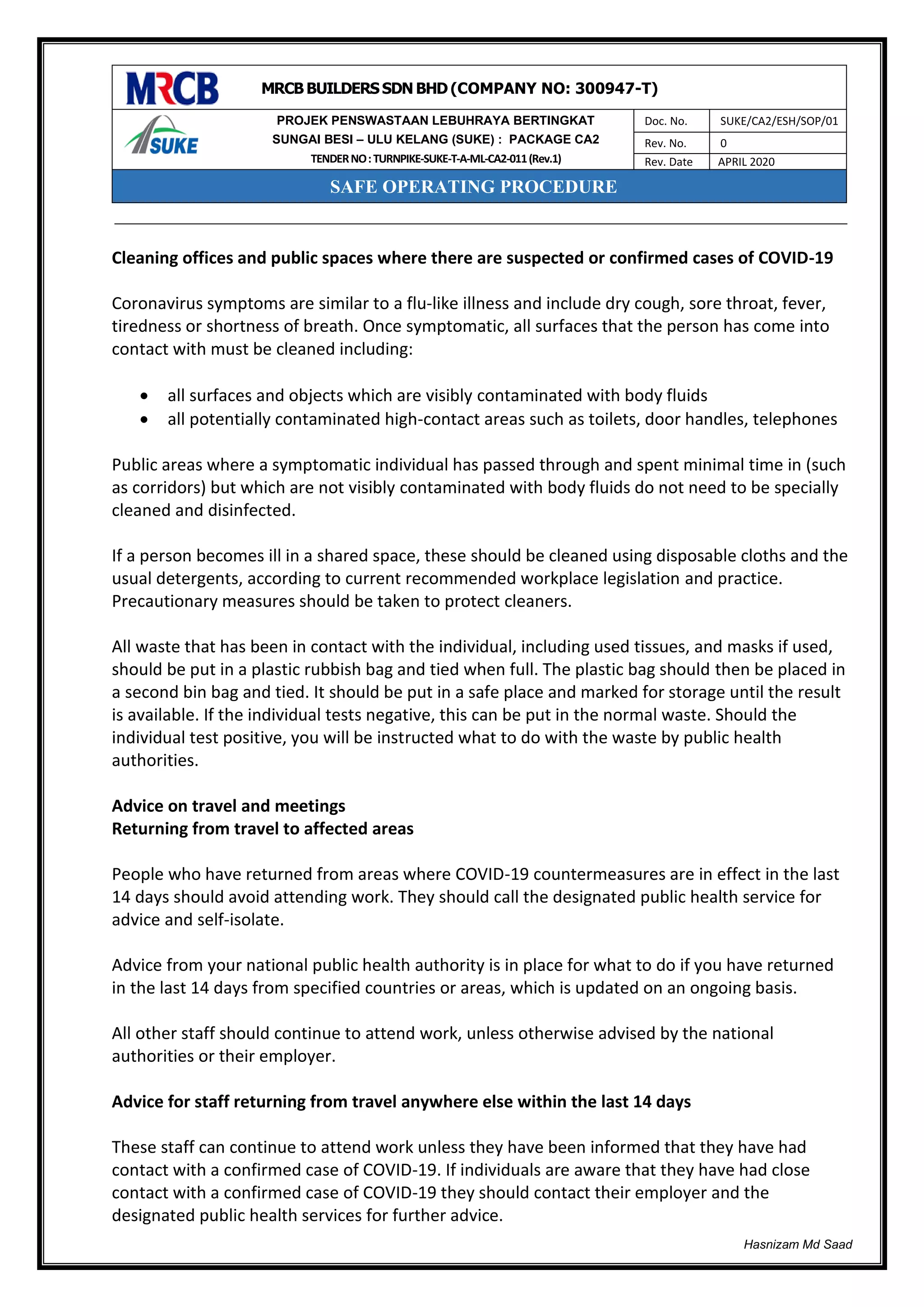 Covid 19 guidance for the workplace | PDF