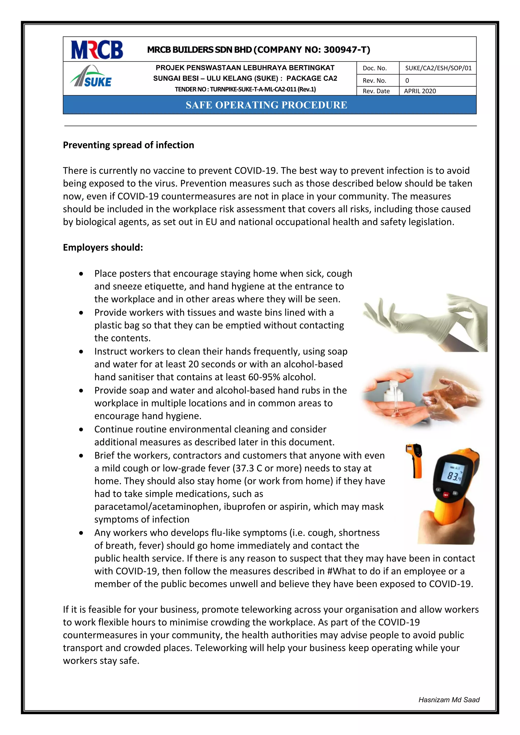 Covid 19 guidance for the workplace | PDF