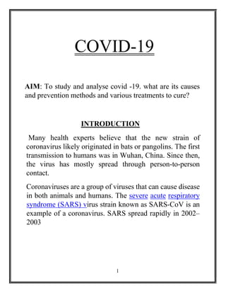 Covid 19 Project-1.pptx this ppt talks about covid 19 | PPTX