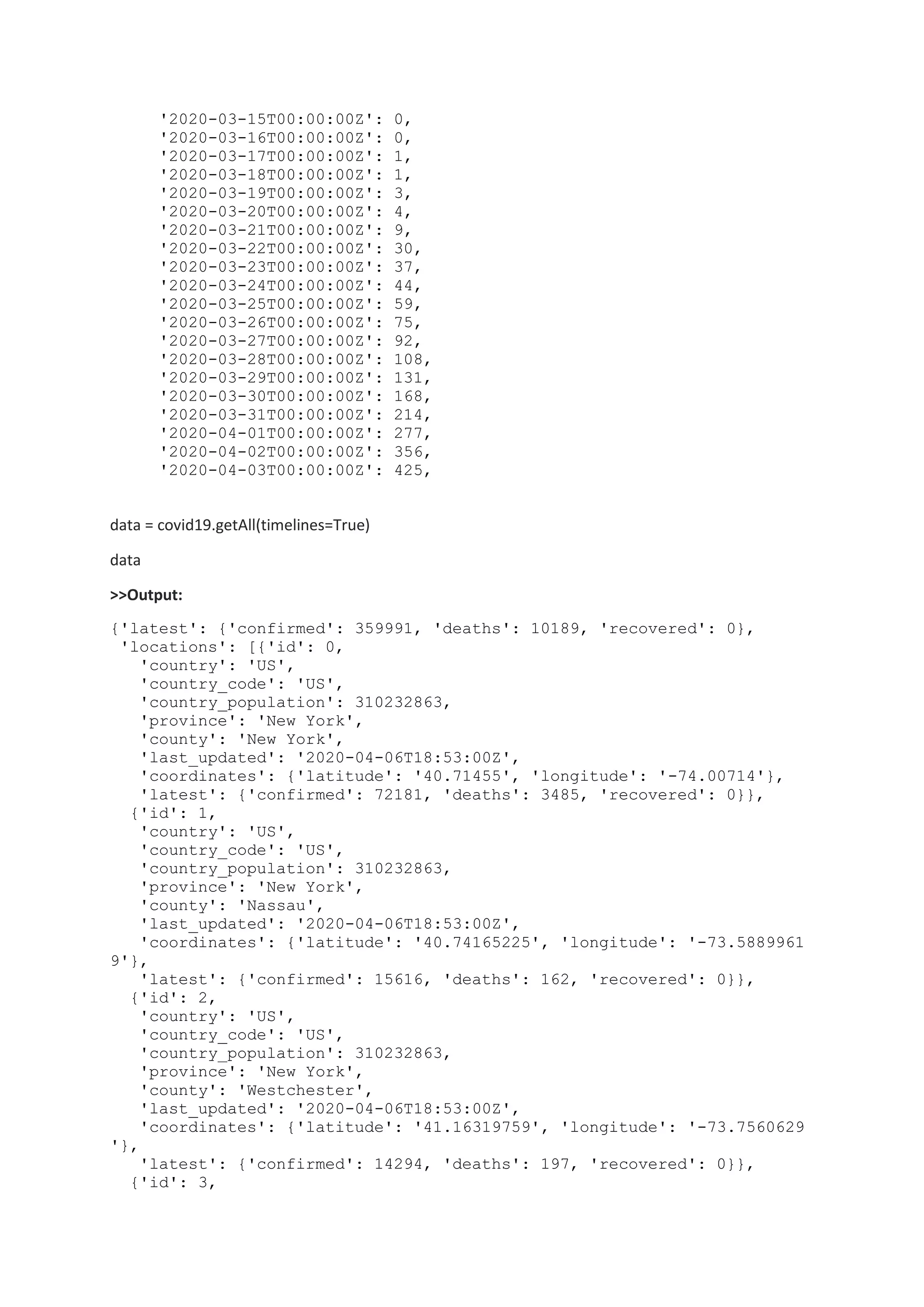 Covid19py Python Package - Example | PDF