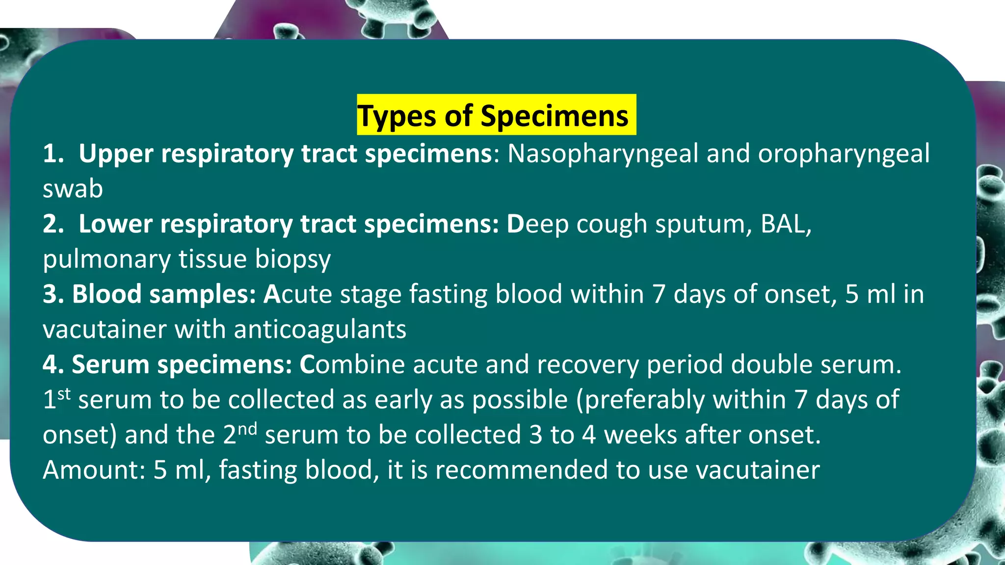 Covid 19 sample collection and diagnosis | PPTX