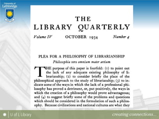 In Search of Library Philosophy | PDF