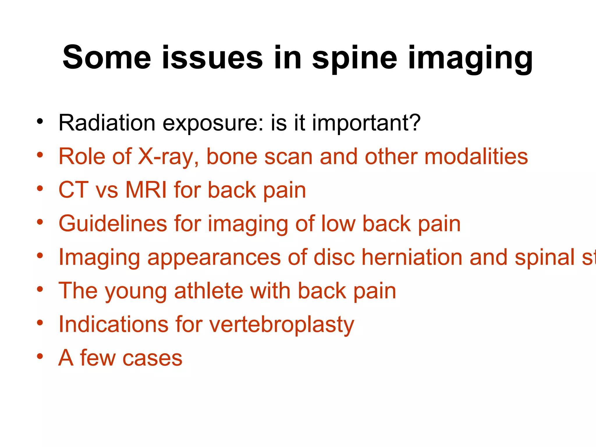 Imaging for back pain | PPT