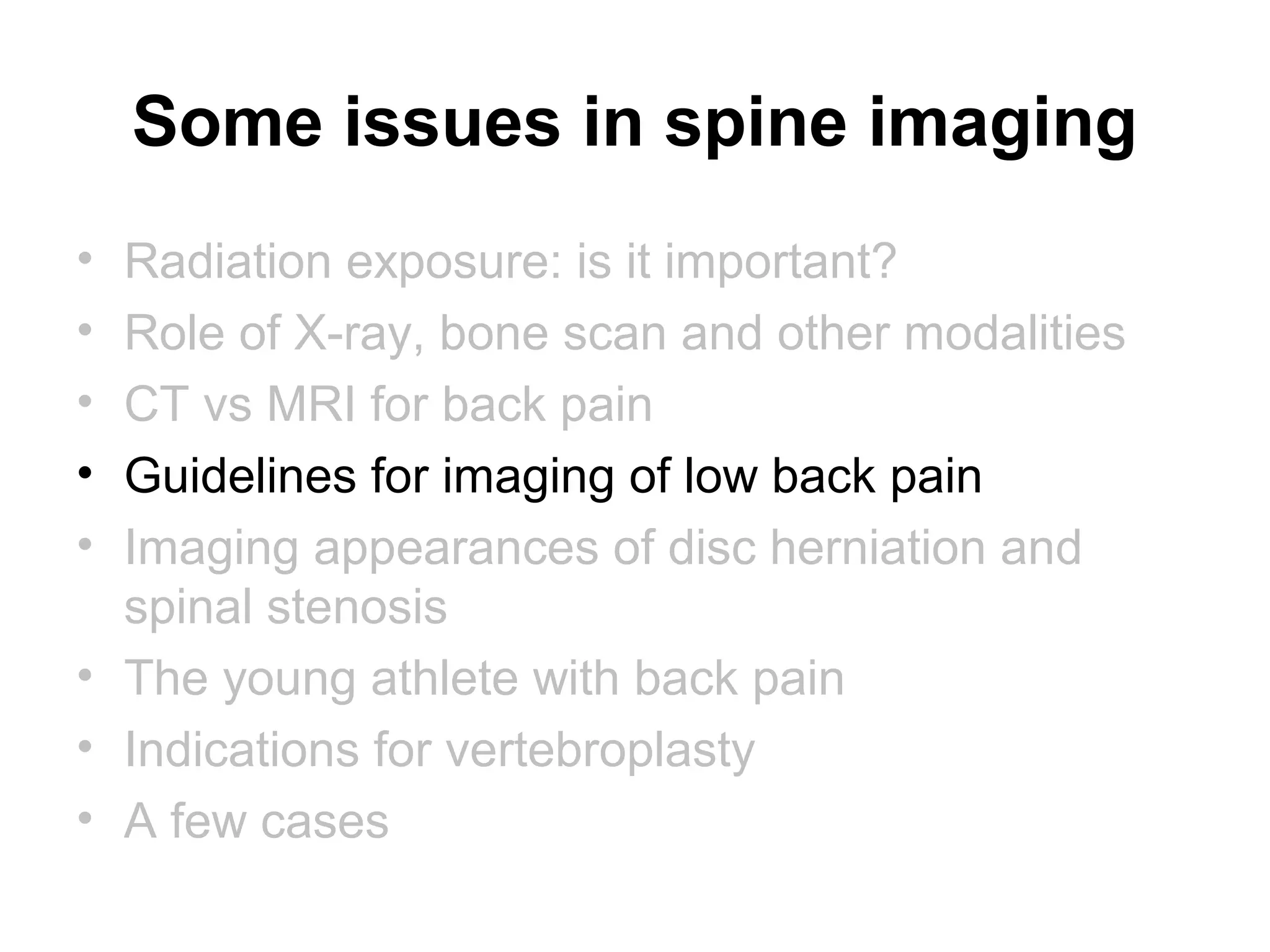 Imaging for back pain | PPT