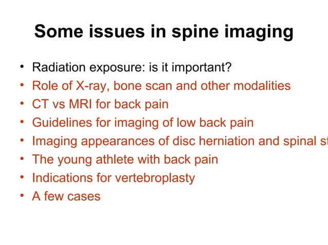 Imaging for back pain | PPT