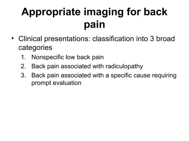 Imaging for back pain | PPT