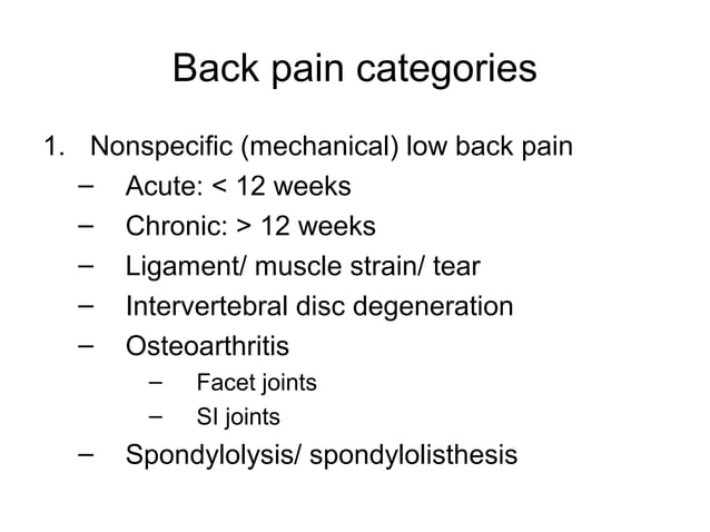 Imaging for back pain | PPT
