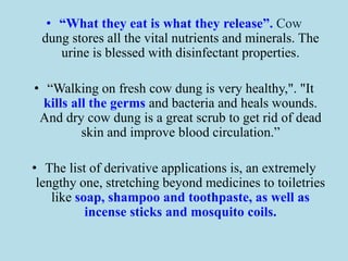 Cow dung Usefulness | PPTX | Oral care | Personal Care