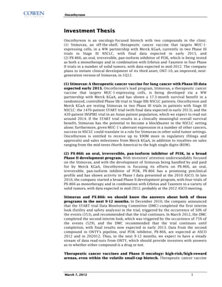 Cowen and company report - ONTY | PDF | Lung and Respiratory Health ...