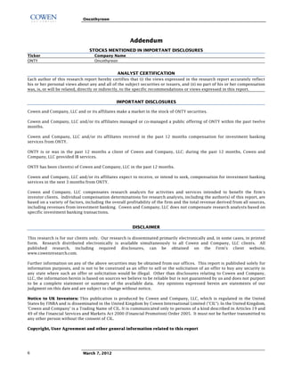 Cowen and company report - ONTY | PDF | Lung and Respiratory Health ...