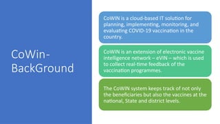CoWin ppt and its uses on indian culture | PPT