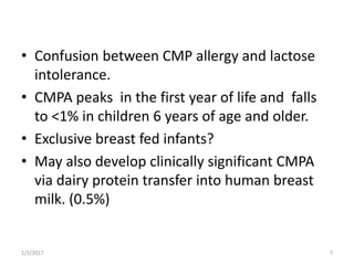 Cow milk protein allergy | PPTX