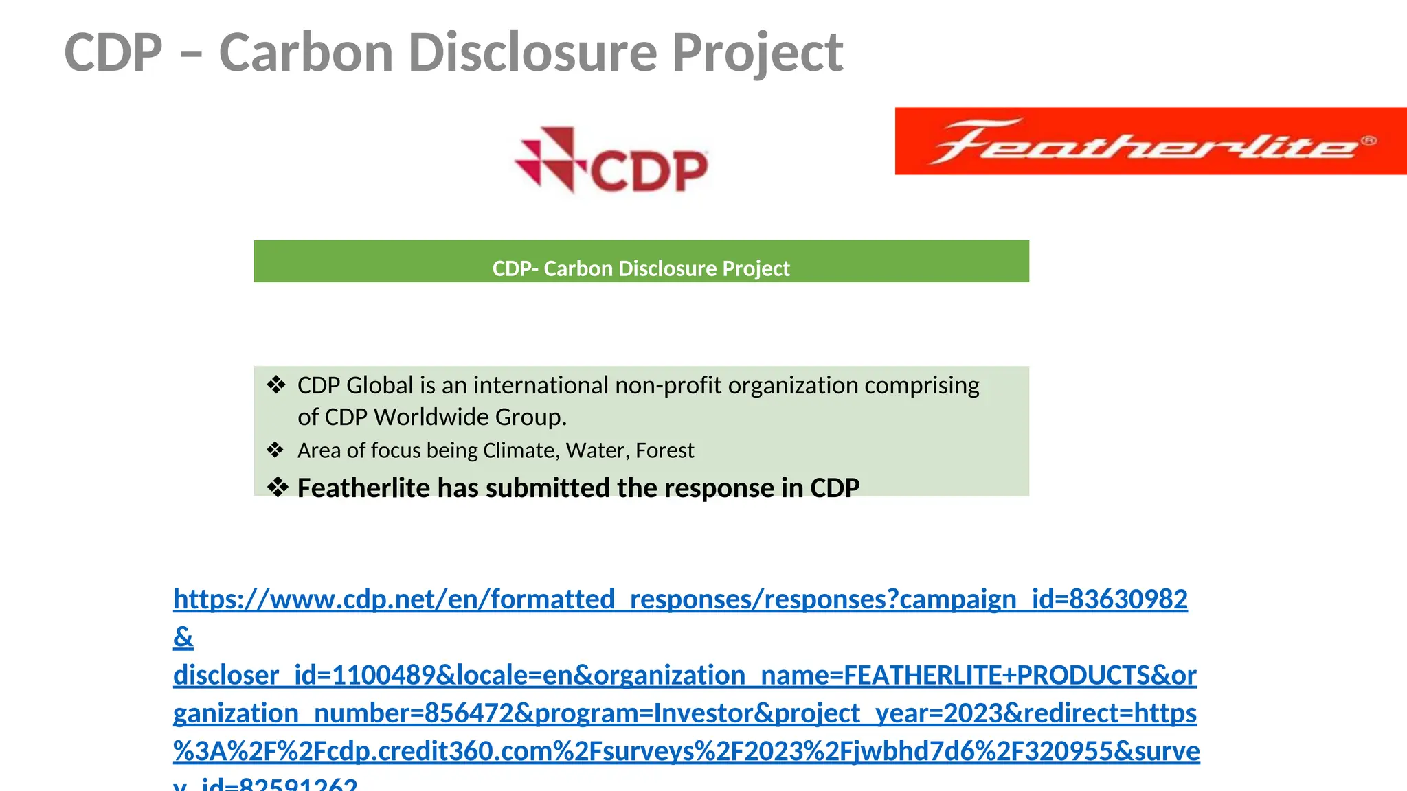 Featherlite journey towards Sustainability | PPTX