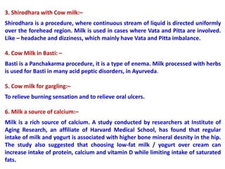 Cow’s milk or buffalo’s milk; Cow Milk Benefits | PPTX